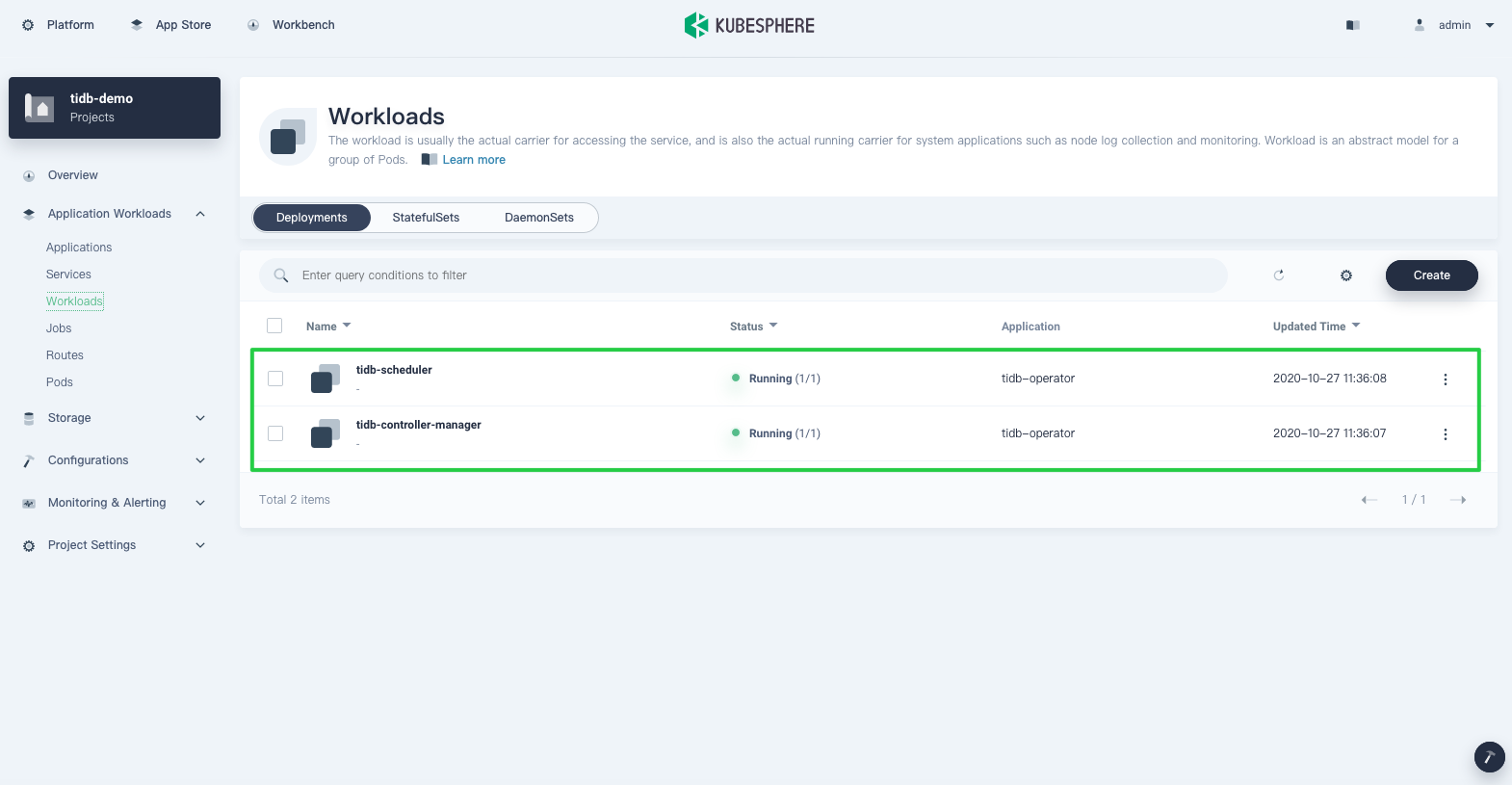 Tutorial: Deploy TiDB on KubeSphere from Scratch