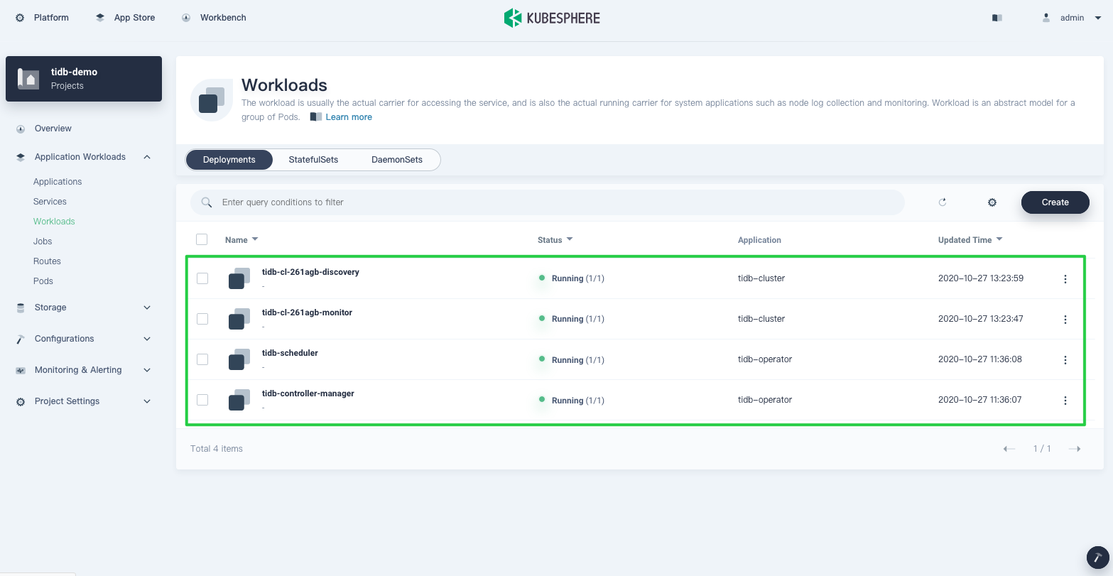 Tutorial: Deploy TiDB on KubeSphere from Scratch
