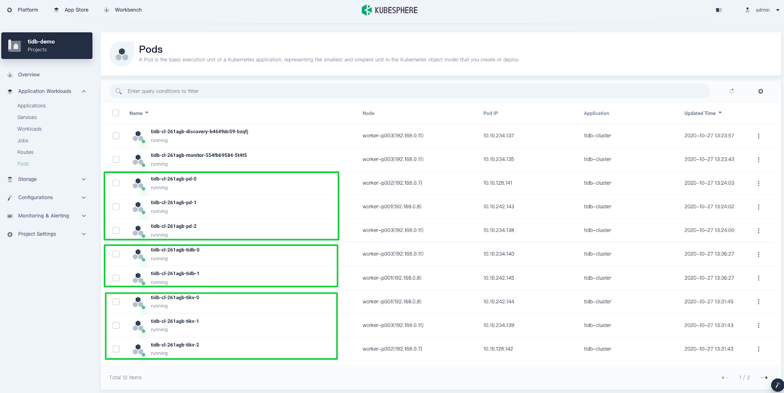 Tutorial: Deploy TiDB on KubeSphere from Scratch