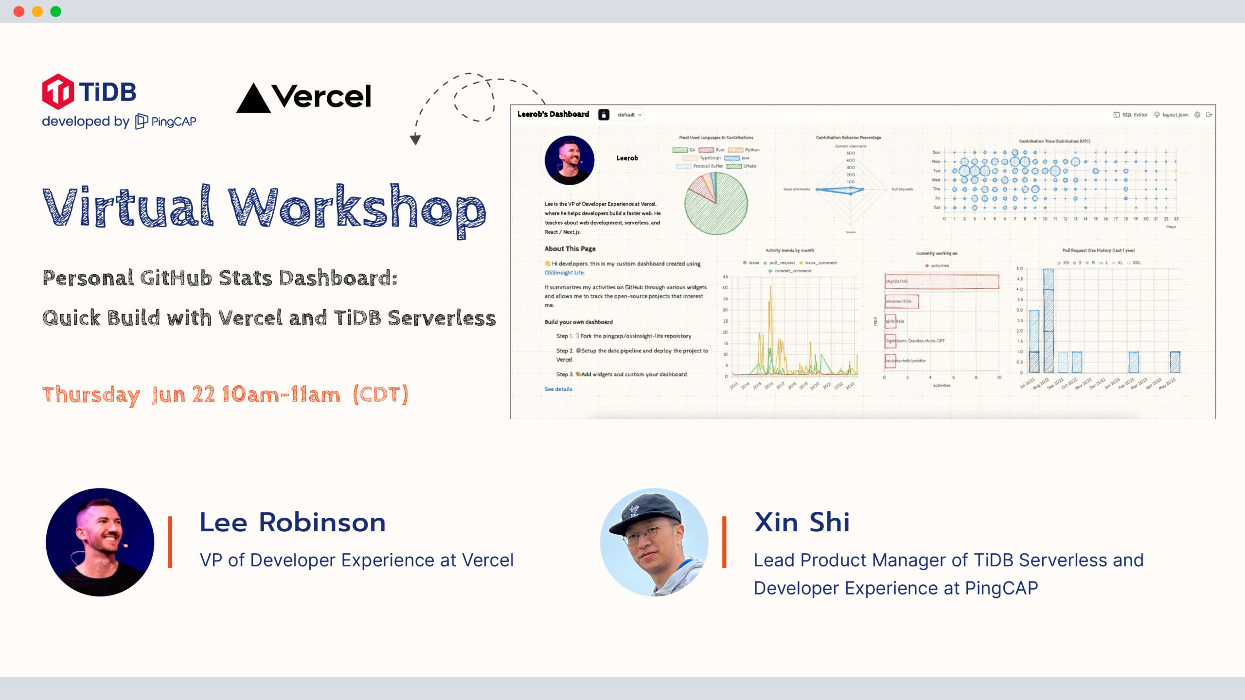 Building a Personal GitHub Stats Dashboard with Vercel and TiDB