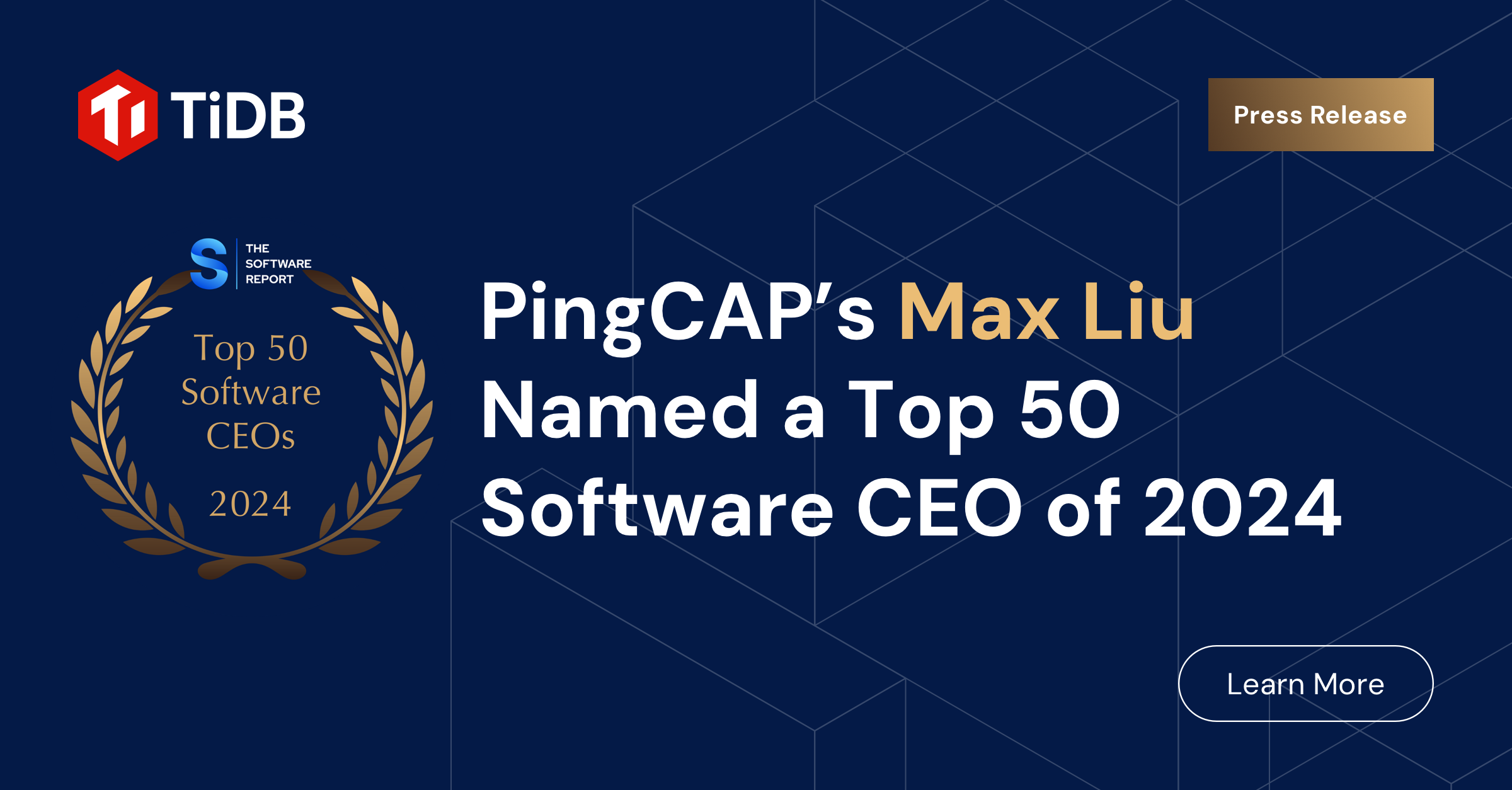 PingCAP’s Max Liu Named a Top 50 Software CEO of 2024